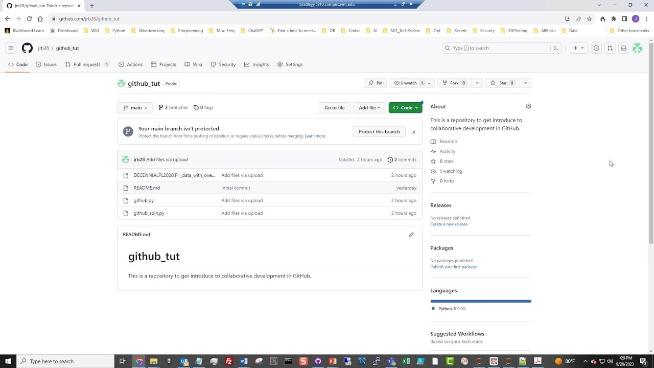 Introduction to Collaborative Development with GitHub: Merge Branch into main Branch