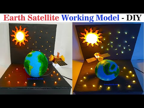 geo satellite around earth working model(3d) science project exhibition - diy - simple | howtofunda