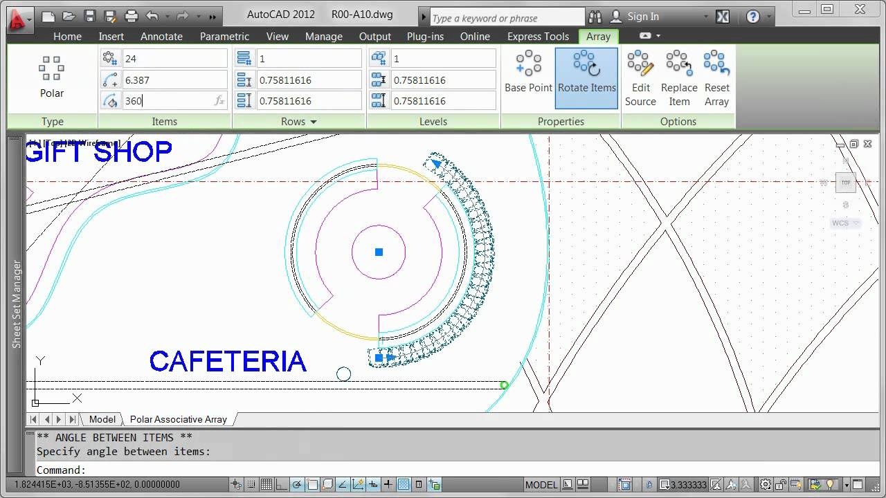 AutoCAD 2012: Polar Array