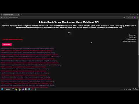 GitHub - xqyet/Infinite-Seed-Phrase-Randomizer_BACKEND: loops through a ...