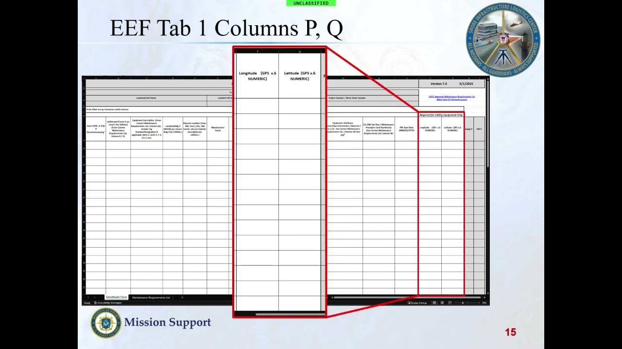 Equipment Enrollment Form - Instructional Job Guide