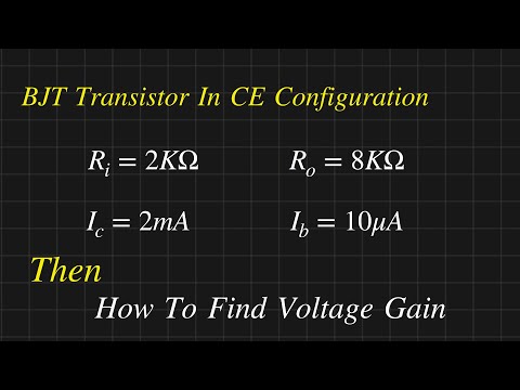 How To Find Transistor Voltage Gain || Voltage Gain Solved Problem