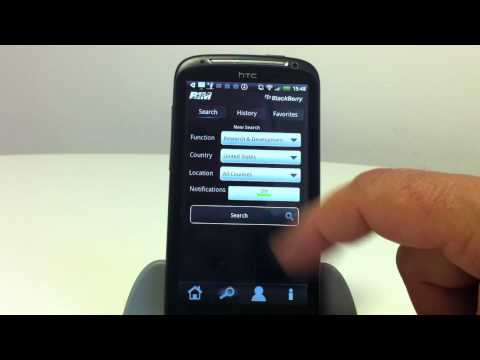 mobile career app Research in motion "blackberry jobs" on Android HTC