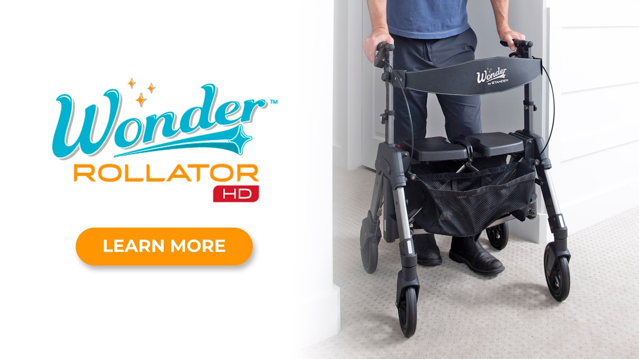 Stander Wonder Rollator HD - Heavy Duty Bariatric Walker with EZ Fold-N-Go Technology
