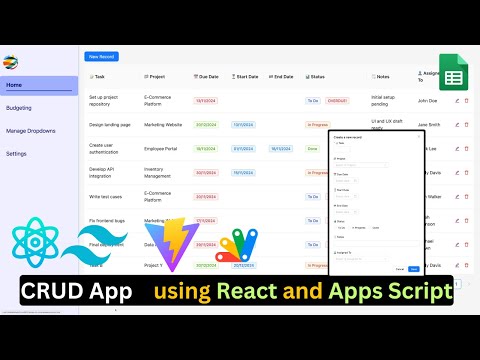 Build CRUD App using React and Google Apps Script