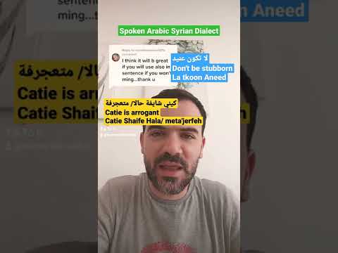 Using adjectives in sentences (stubborn, genius) in Spoken Arabic Syrian Dialect.