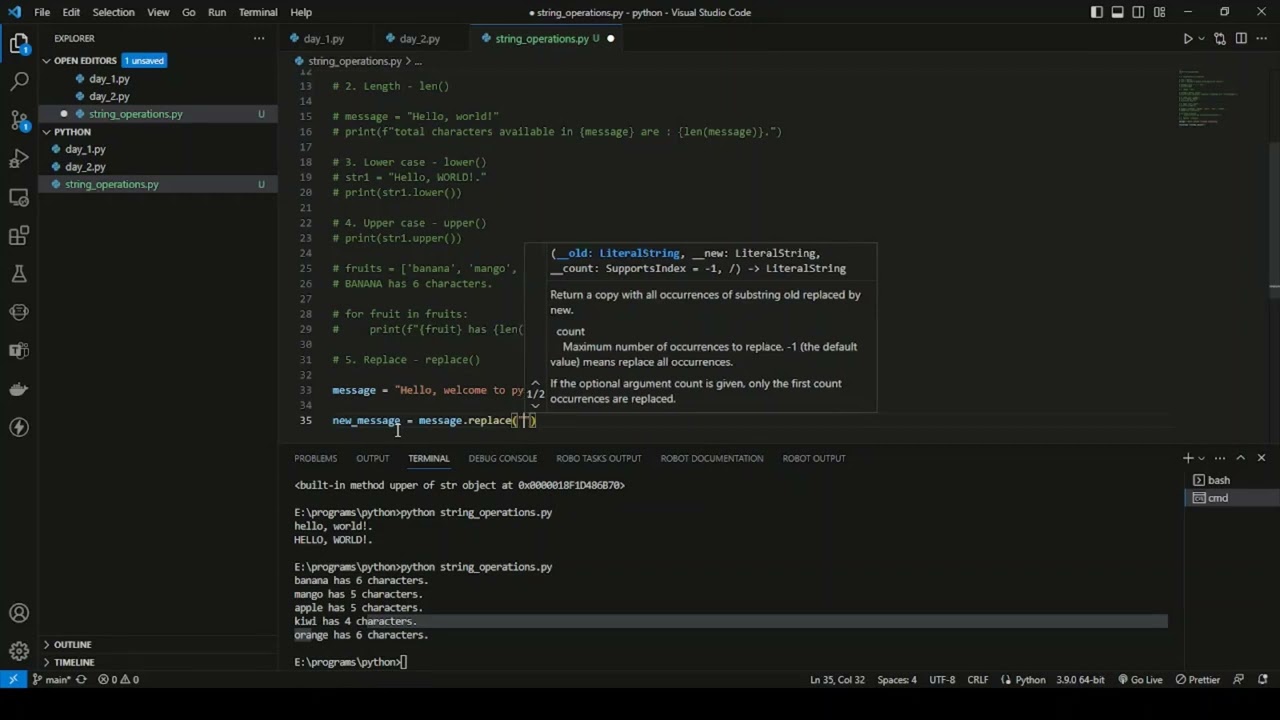 Python String slicing and  Operations | String Operations | string operations in python | Tutorial 3