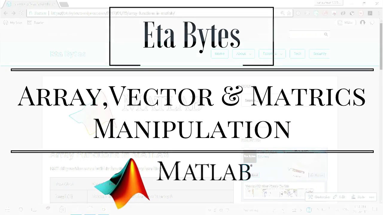Array,Vector & Matrices Manipulation in MATLAB