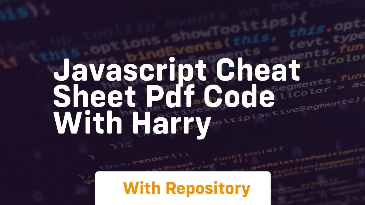 javascript cheat sheet pdf code with harry
