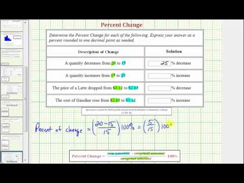 Ex: Determine Percent of Change - Increase and Decrease