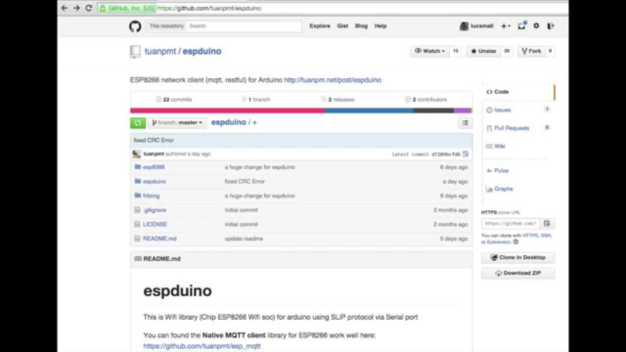 Upgrading the firmware on the ESP8266 to Espduino for Arduino based MQTT