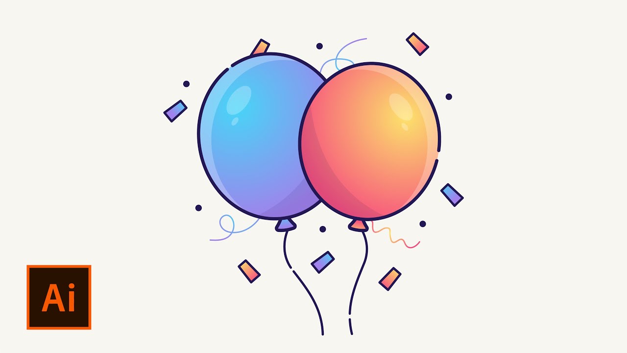 Easy and Simple Balloon Flat Vector – Adobe Illustrator Tutorial