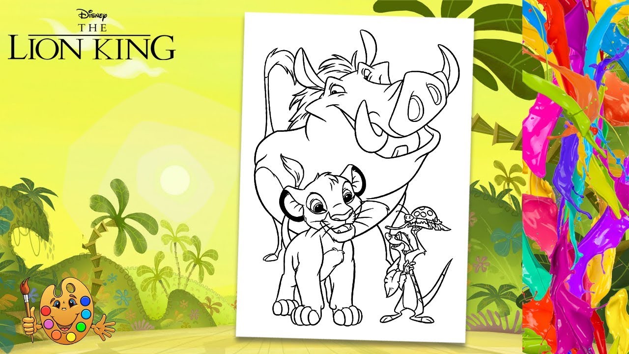 Coloring The Lion King  : Simba, Timon, Pumbaa  | Coloring pages | Coloring book |