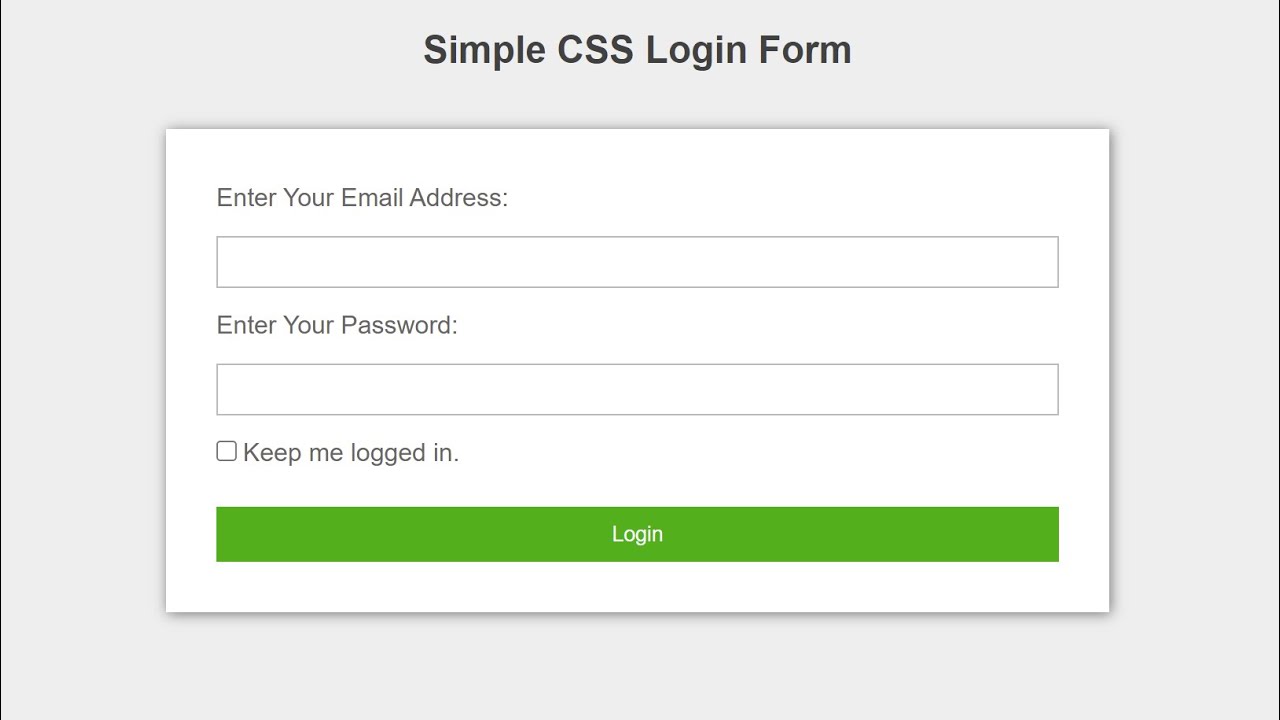 Simple CSS Login Form Design - CodeHim