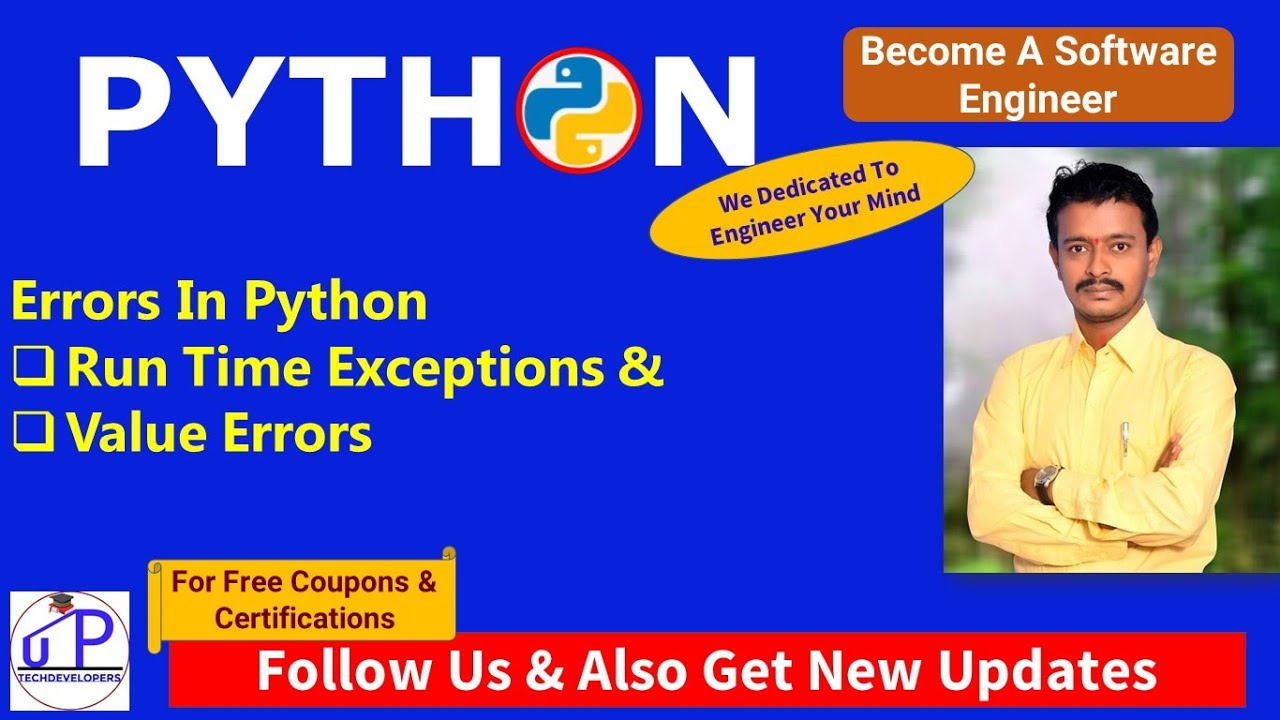 PythonForEngineers17: Value Errors | How To Solve Runtime Exceptions Or Errors Errors In Python? |