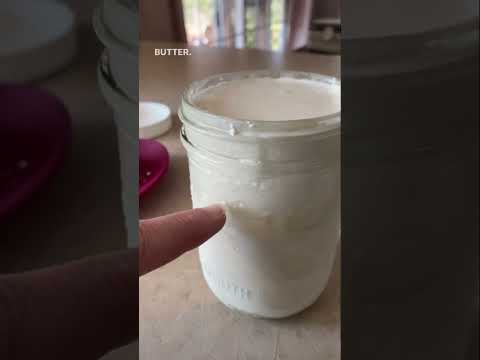 Raw goats milk butter & butter milk #rawmilk #butter #dairygoats #homestead