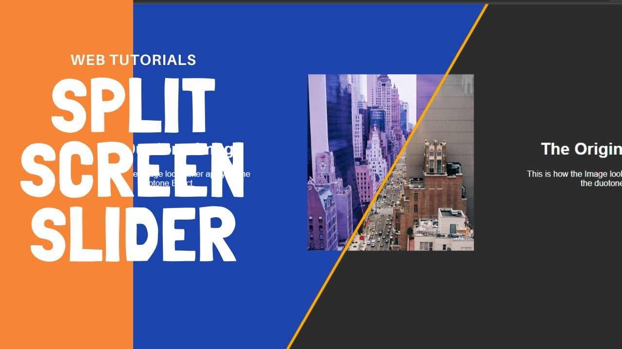 Cool Split Screen Slider JavaScript, HTML5 and CSS3 | Web Tutorials