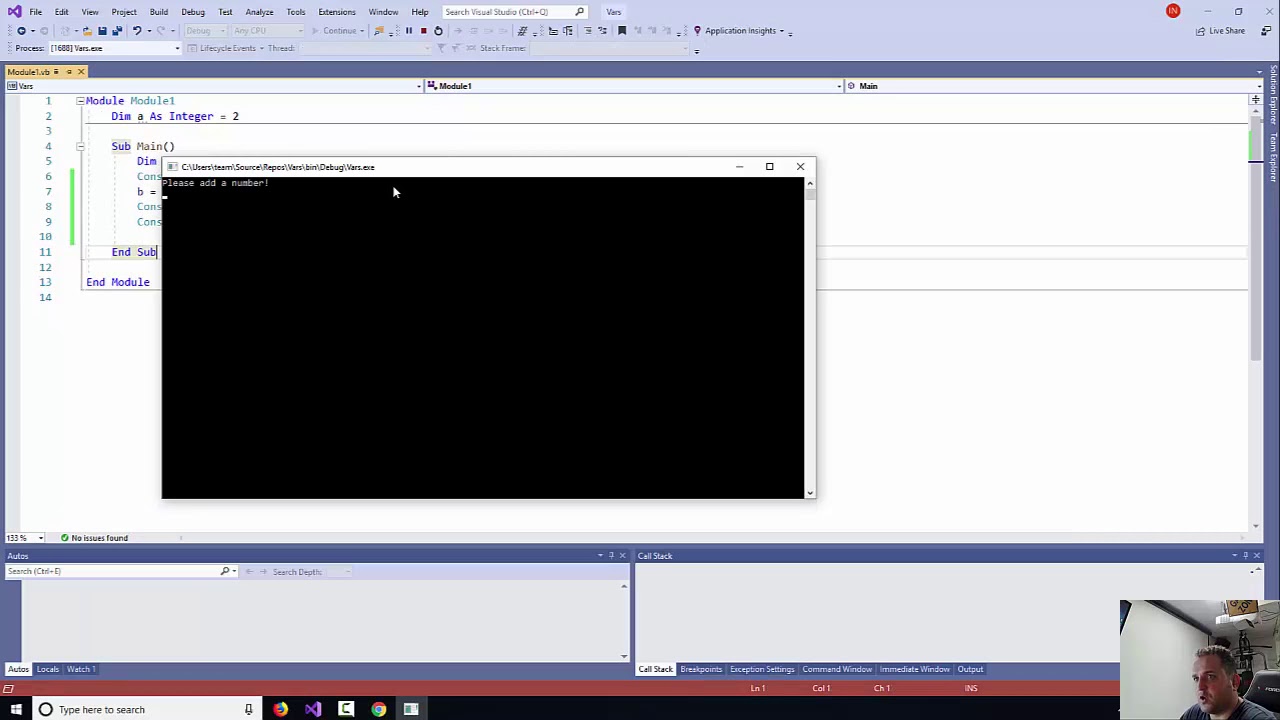 VB - Global Variables - Local Variables - Constants