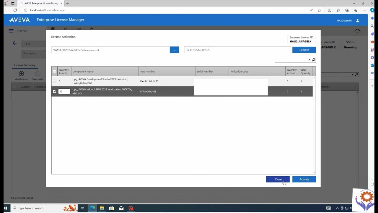 AVEVA 2023 Configurator and License Activation | AVEVA License with Offline/Online Activation Method