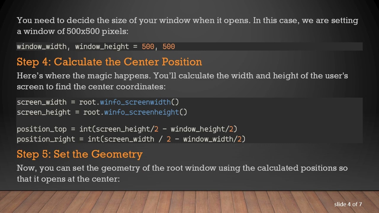 How to Center Your Python Tkinter Window on the Screen