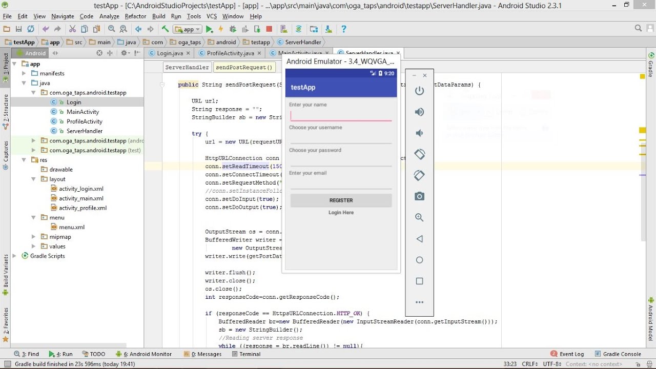 android mysql login registration system with httpURLConnection