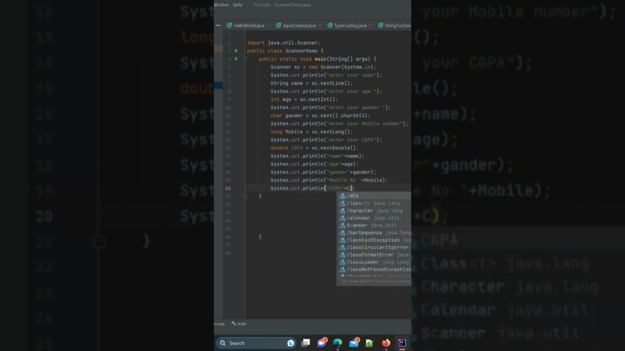 Scanner class in java #coding #corejava #shorts