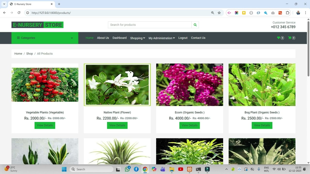 E-Nursery Store - Python Django Project Source Code