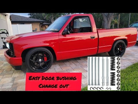 Chevrolet c1500 door hinge bushing easy change out. no special tools NO HAMMER.