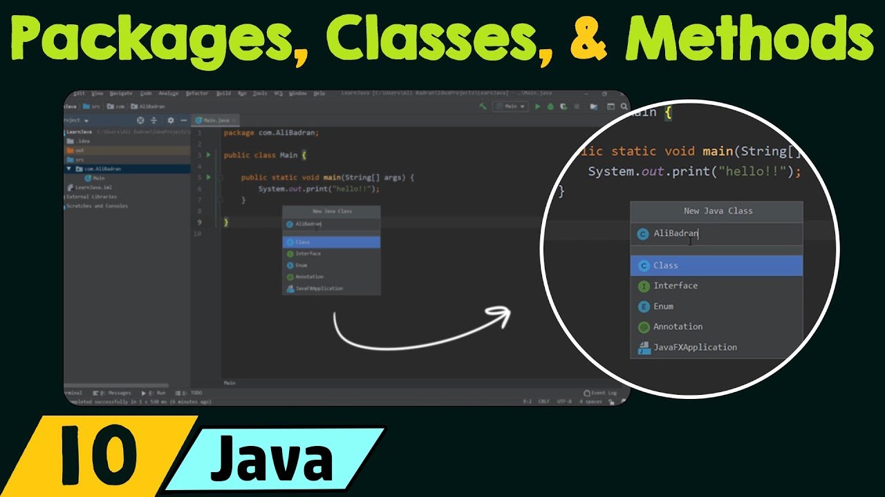 Java Packages, Classes, and Methods