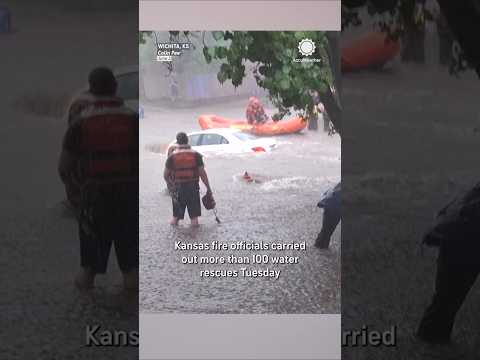 Wichita Flood: People Rescued from Cars Underwater