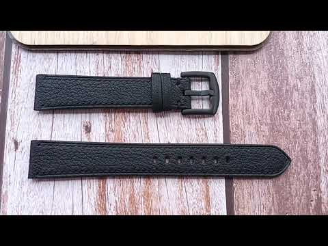 Black Alran Goat Leather Strap For Omega Seamaster Diver 300m 007 James Bond Edition Watch
