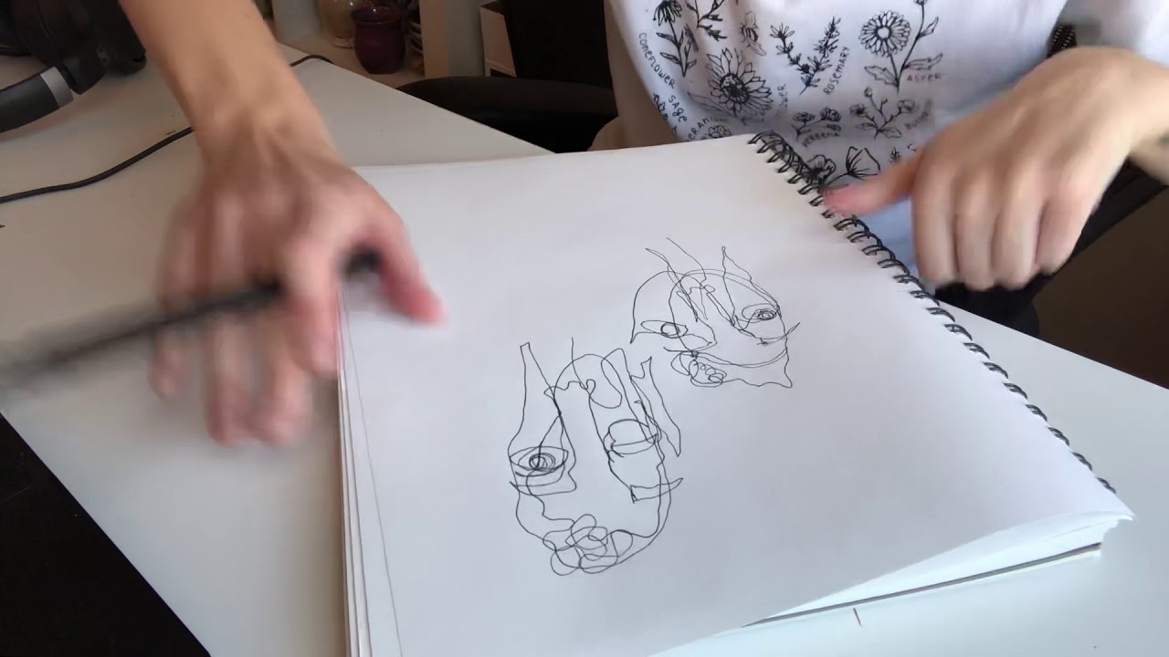 Blind Contour Drawings- 3 portrait work