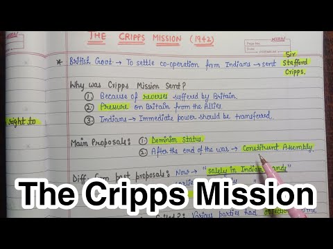 The Cripps Mission (1942) || Handwritten Notes|| National Movement|| Modern India|| An Aspirant !