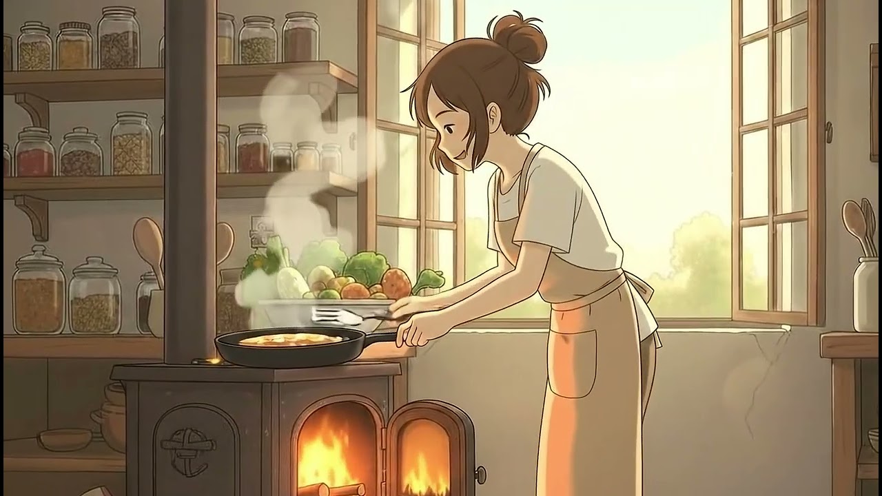 Cooking Like a Ghibli Girl – Peaceful Studio Kitchen Vibes 🌿 | Anime Village Life