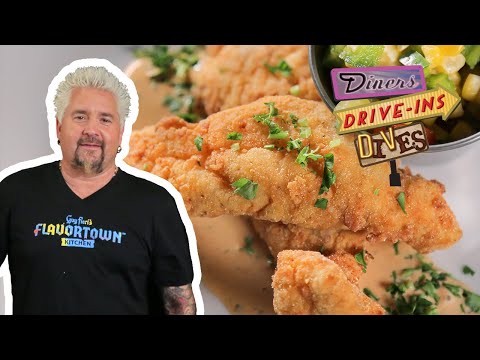Guy Fieri Eats Cornmeal Snapper with Habanero Aioli | Diners, Drive-Ins and Dives | Food Network