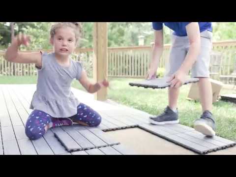 NewTechWood Naturale Composite Deck Tiles - So Easy A Kid Can Do It!