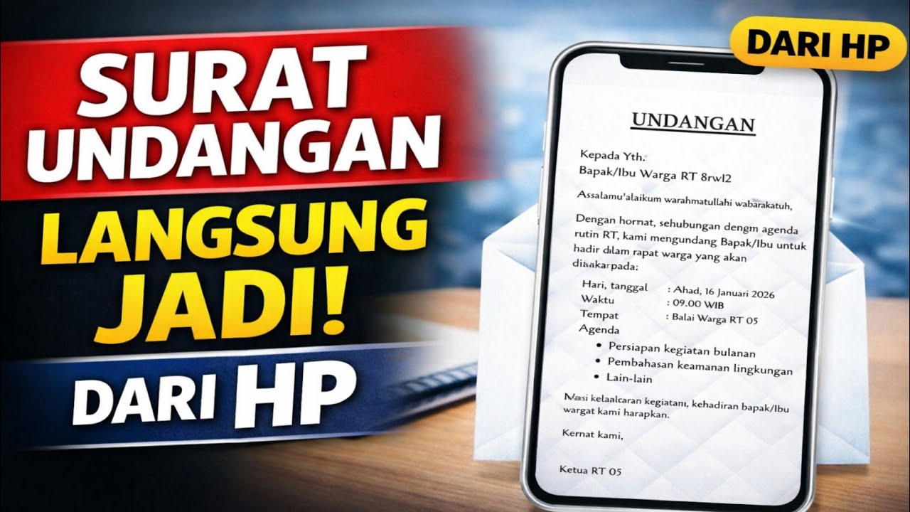 cara membuat undangan rapat dari hp