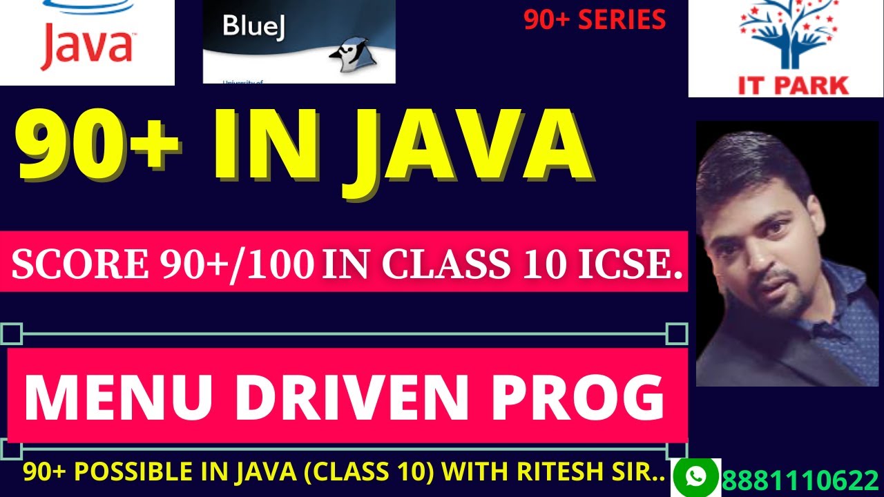 Menu Driven program in Java. Icse class 10 , 2014 menu Driven program solution