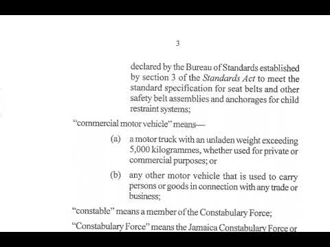 The Road Traffic Act 1 Preliminary