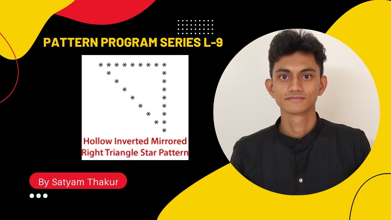 Hollow Inverted Mirrored Right Triangle Star Pattern || Pattern Program Series L-9 #java#coding