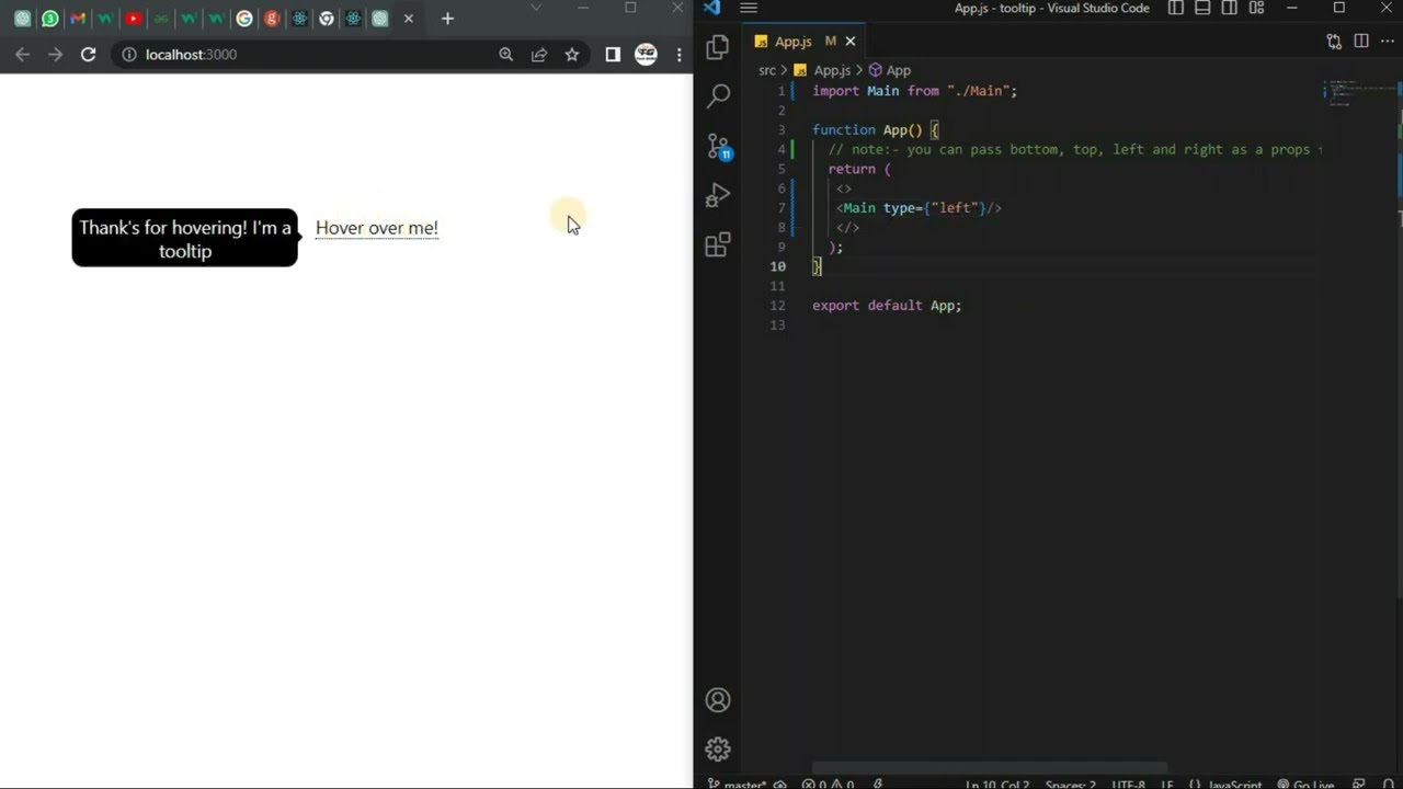 Coding Ninjas React Js Project || ToolTips || Tooltips using React | tool tips coding ninjas project