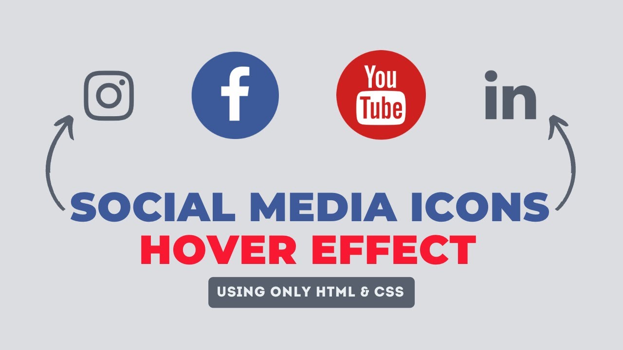 Social Media Icons Background Hover Effect Using HTML & CSS