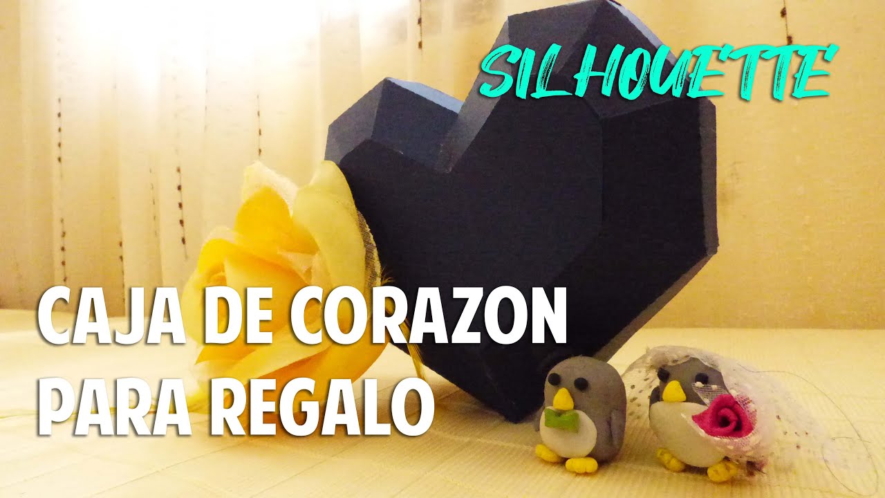 CAJA DE CORAZÓN CORTE EN LA CAMEO SILHOUETTE