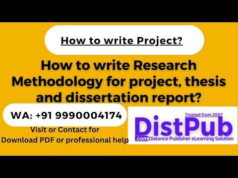 How to write Research Methodology for project, thesis and dissertation report? #projecthelp