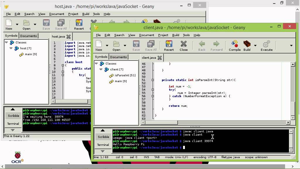 Implement java host and client to communicate using Socket