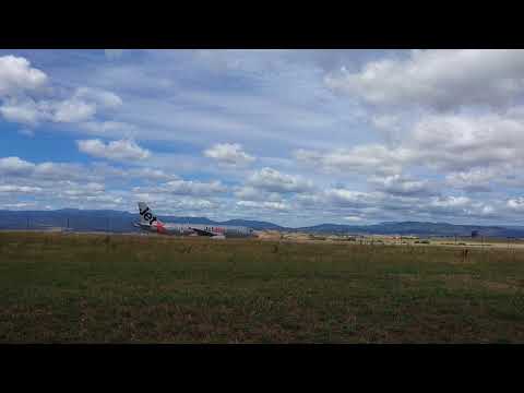 Landing, taxiing and take off at Launceston Airport.