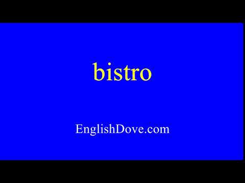 How to pronounce bistro in American English.