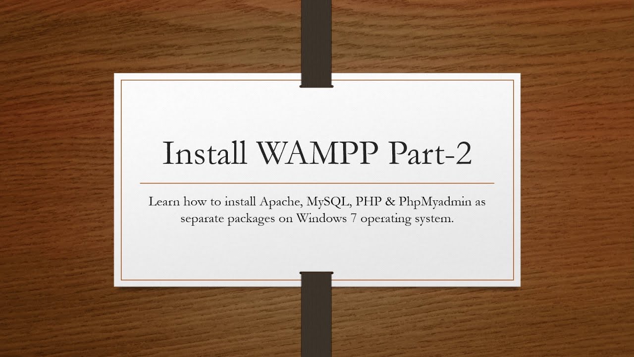 Setup a local development server by installing Apache, MySQL, PHP and PhpMyadmin Part 2