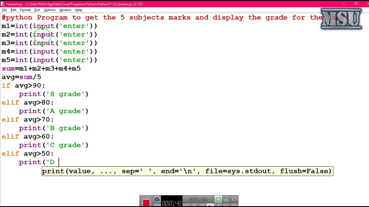 GE8161 Problem Solving and python Programming Laboratory 03   Getting 5 sub marks the grade