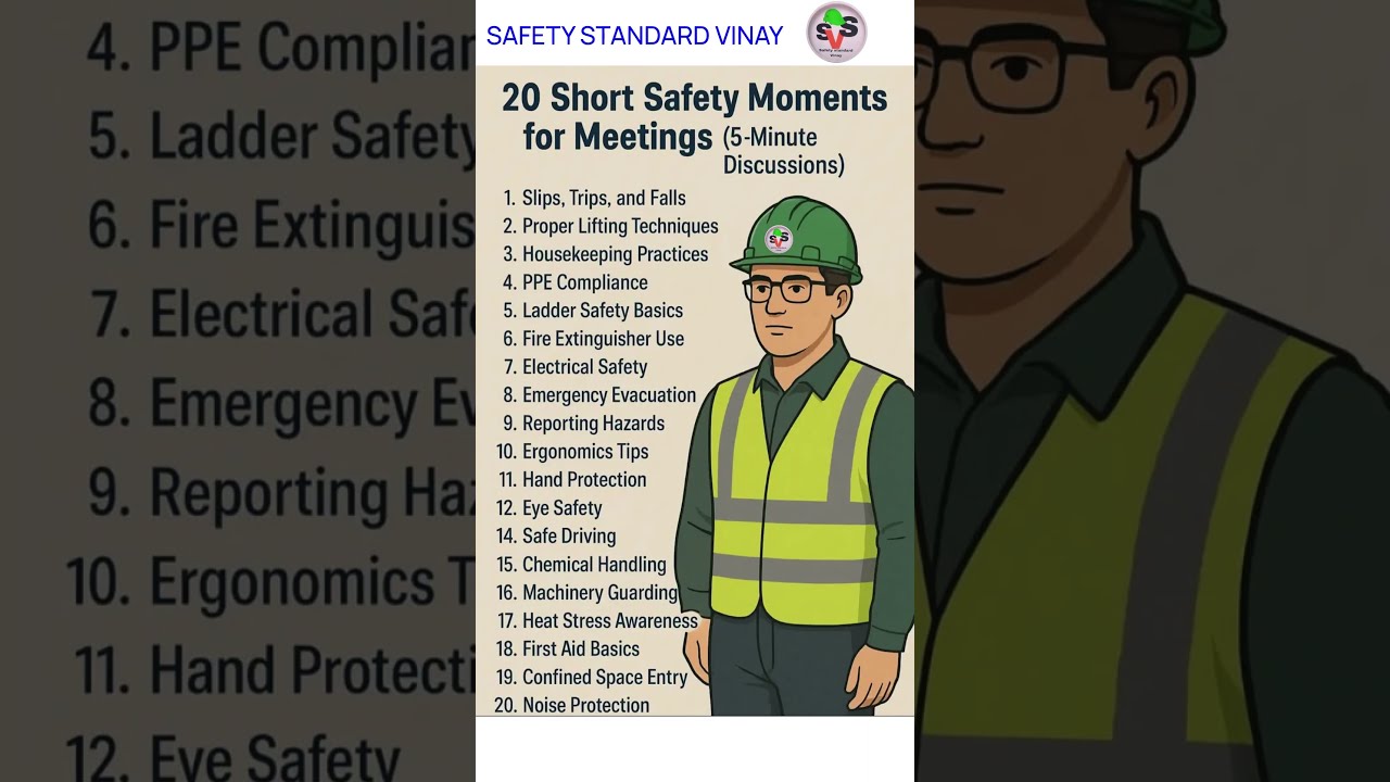 20 short safety Moments for Meetings. #safety #tbt #shorts